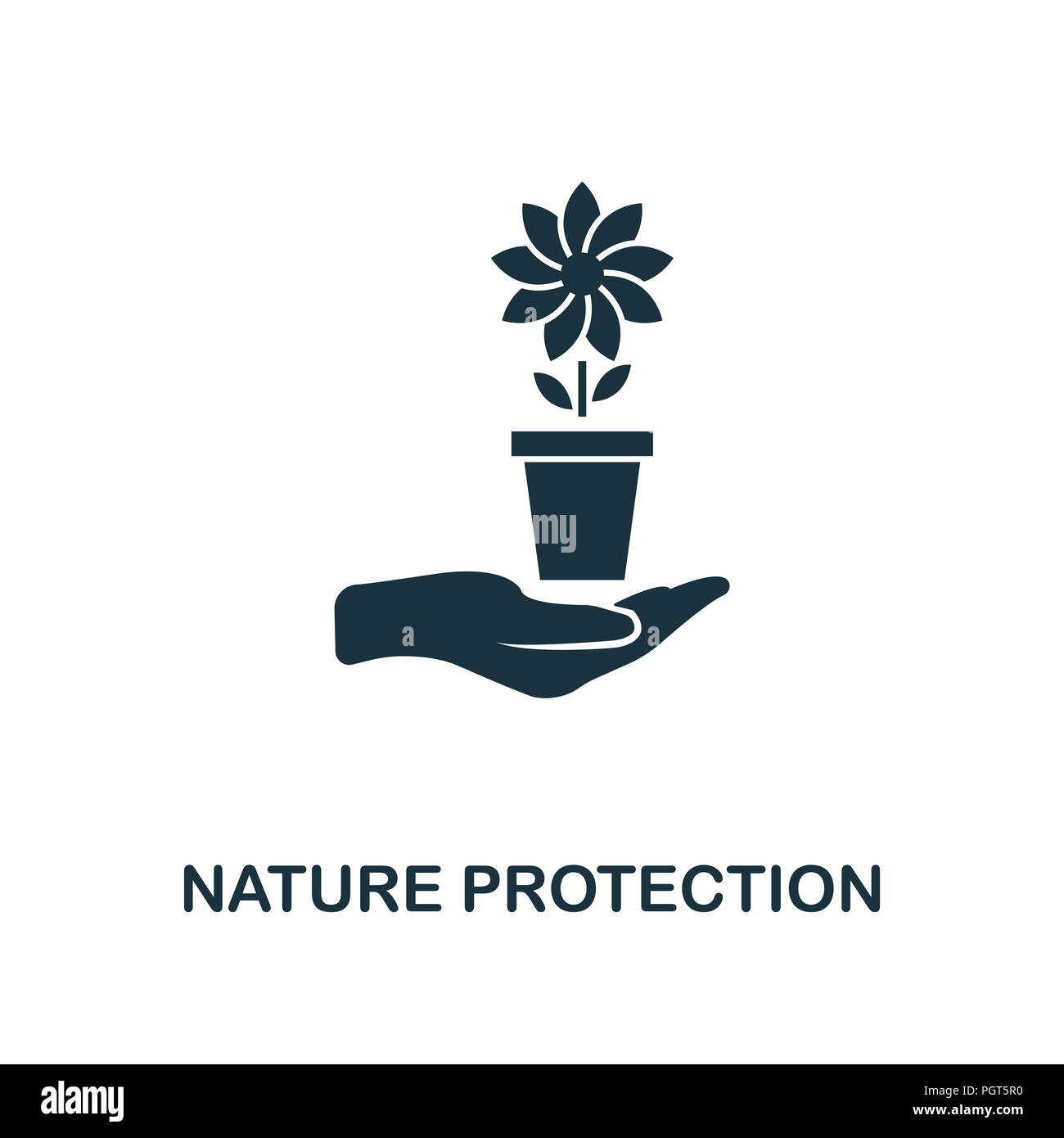 Nature Protection icon. Monochrome style design from power and energy ...