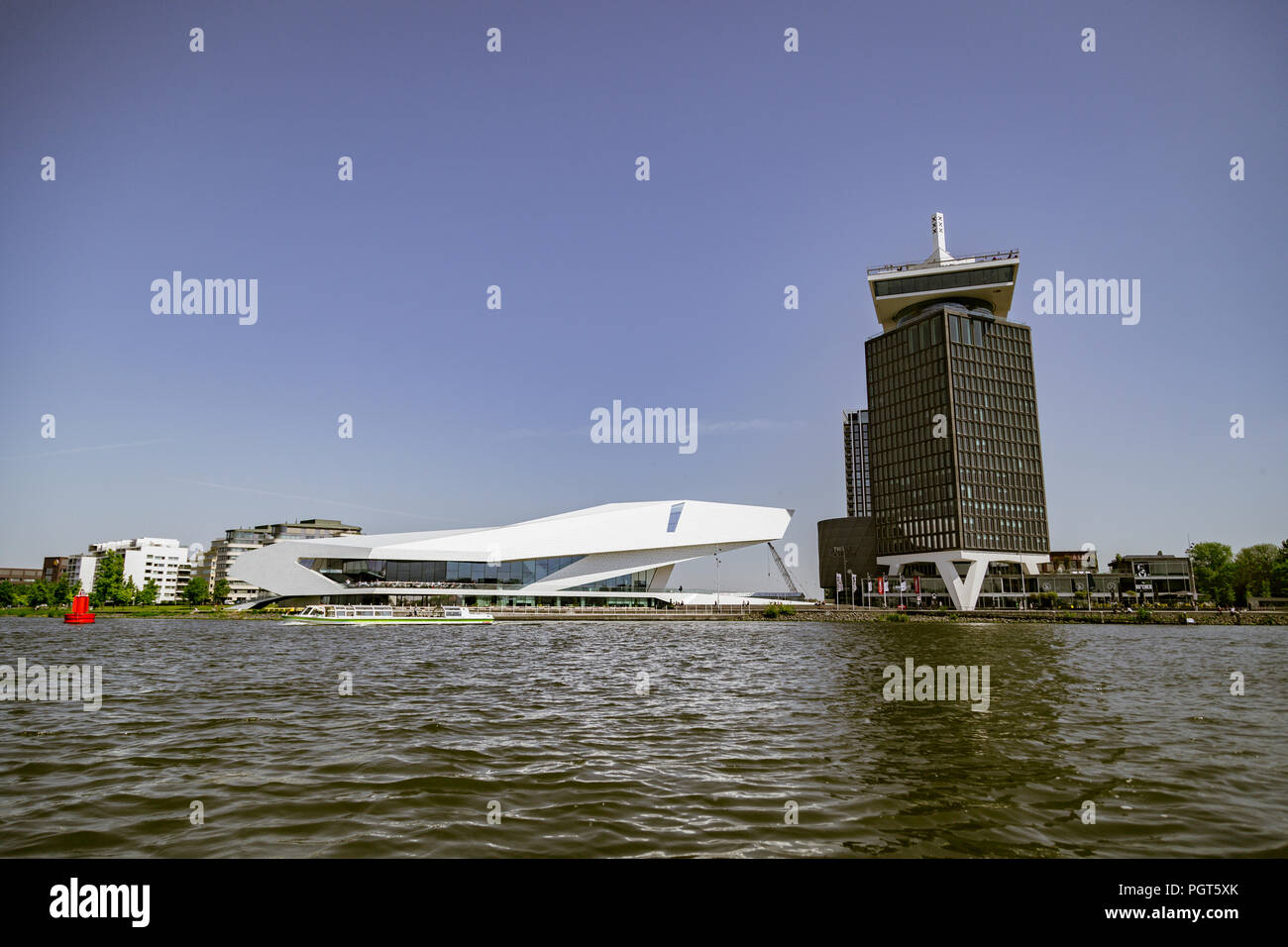 Eye Film Museum and Adam tower in Amsterdam, Netherlands Stock Photo ...