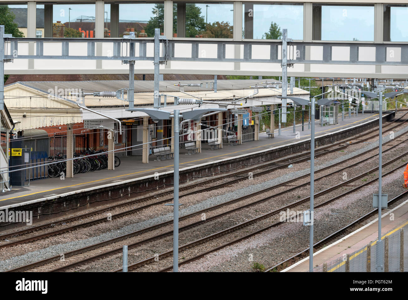 GWR railway electrification work has closed the station at Newbury in ...