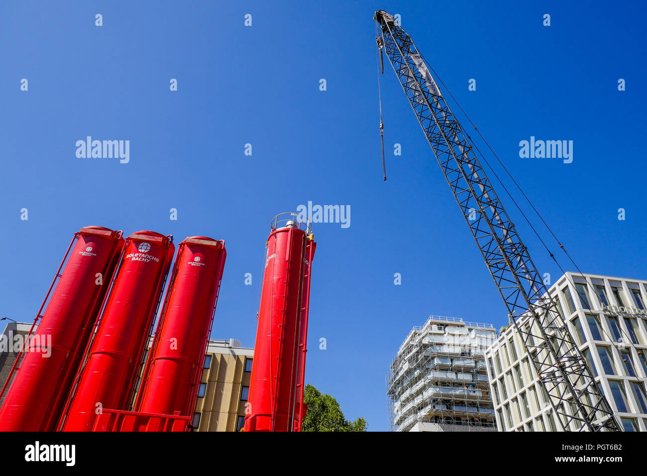 Red silos, Part-Dieu district, Lyon, France Stock Photo - Alamy