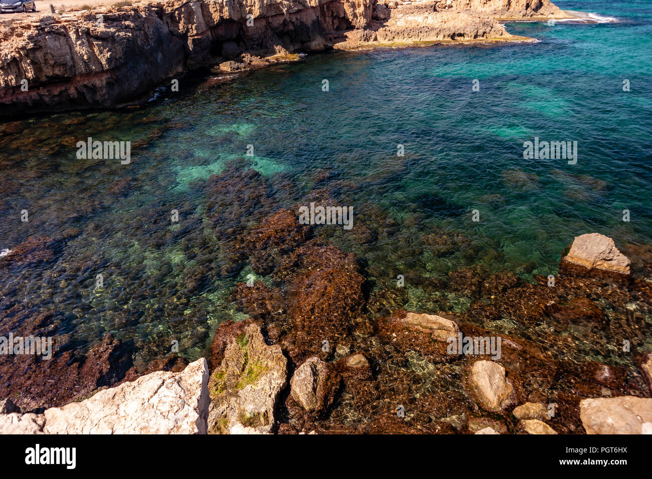 Seascape and cliffs of mediterranean sea in spain Stock Photo - Alamy