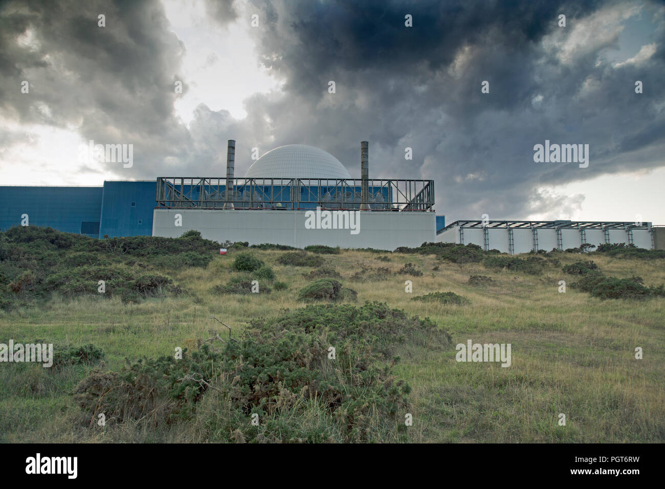 Sizewell, Suffolk, England, August 2018, A view of Sizewell B nuclear ...
