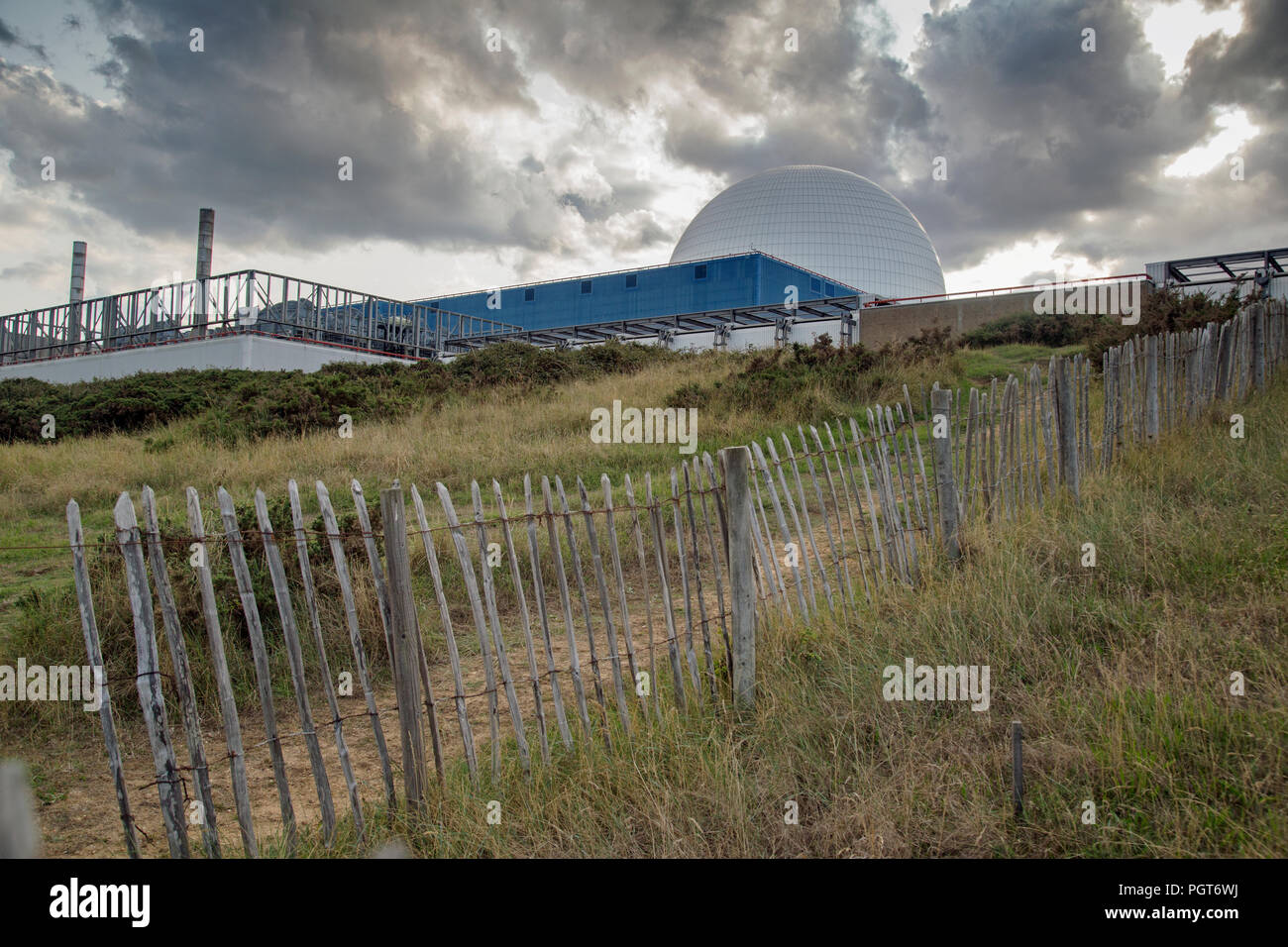 Sizewell, Suffolk, England, August 2018, A view of Sizewell B nuclear ...