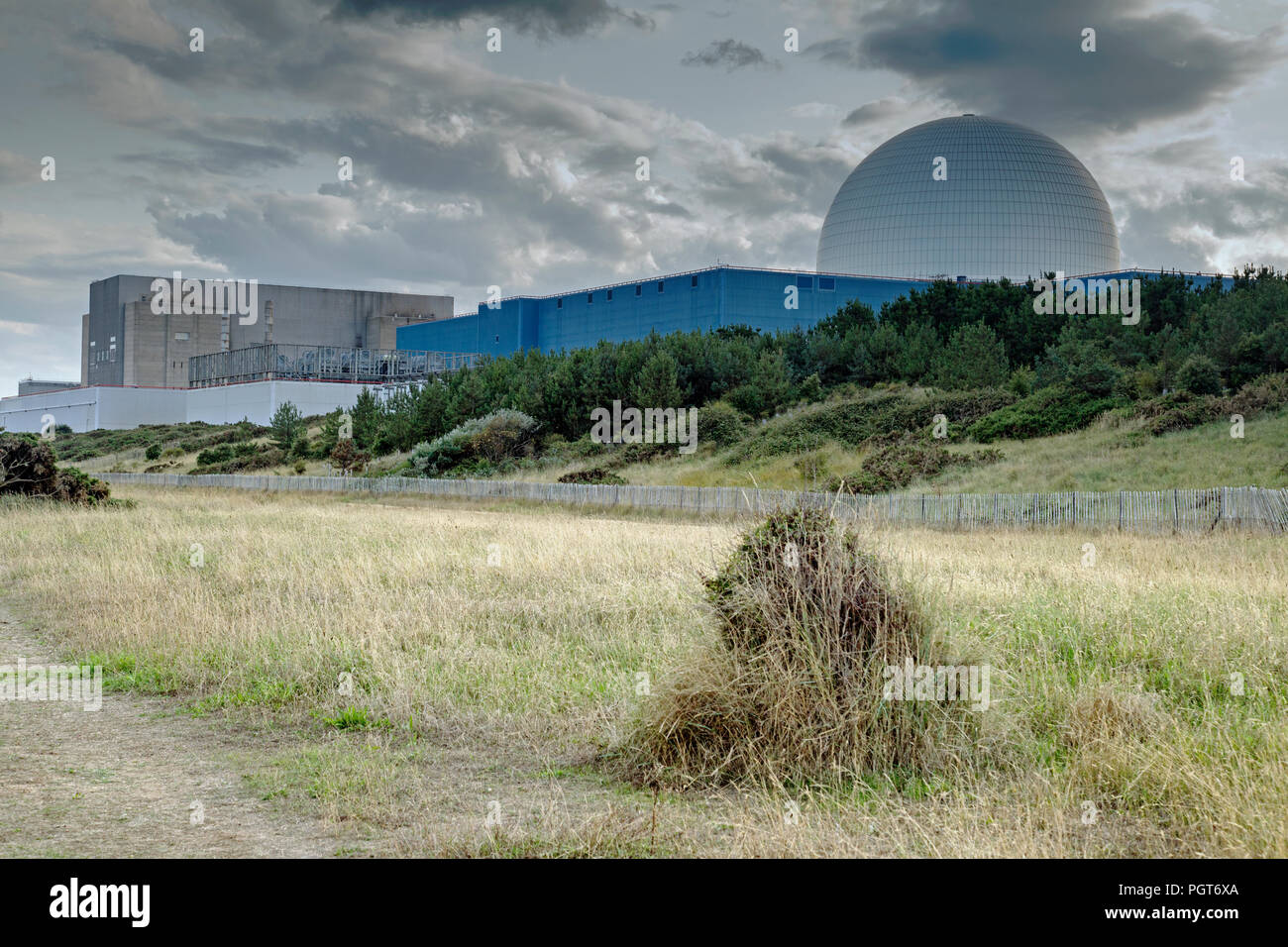 Sizewell, Suffolk, England, August 2018, A view of Sizewell B nuclear ...
