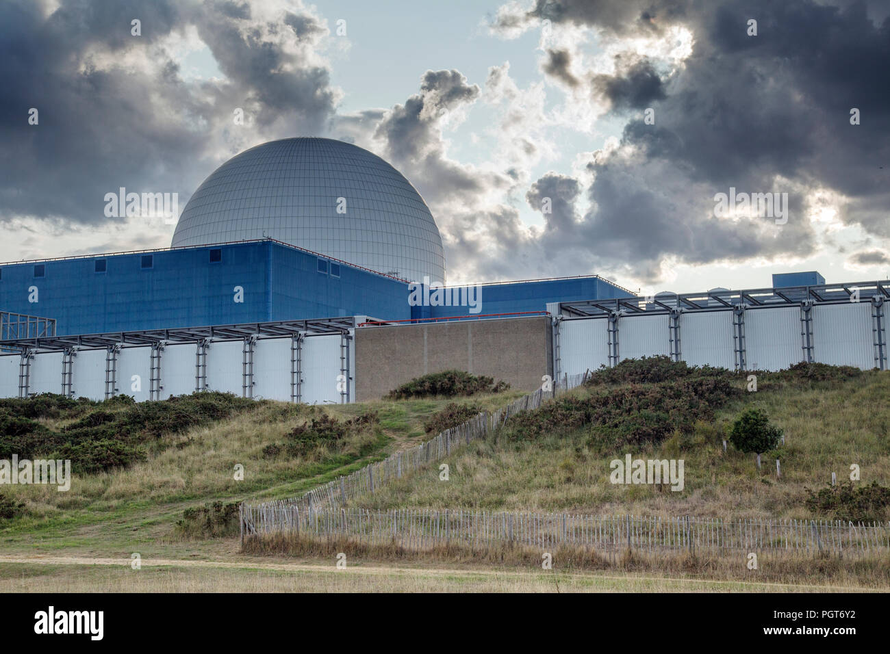 Sizewell, Suffolk, England, August 2018, A view of Sizewell B nuclear ...