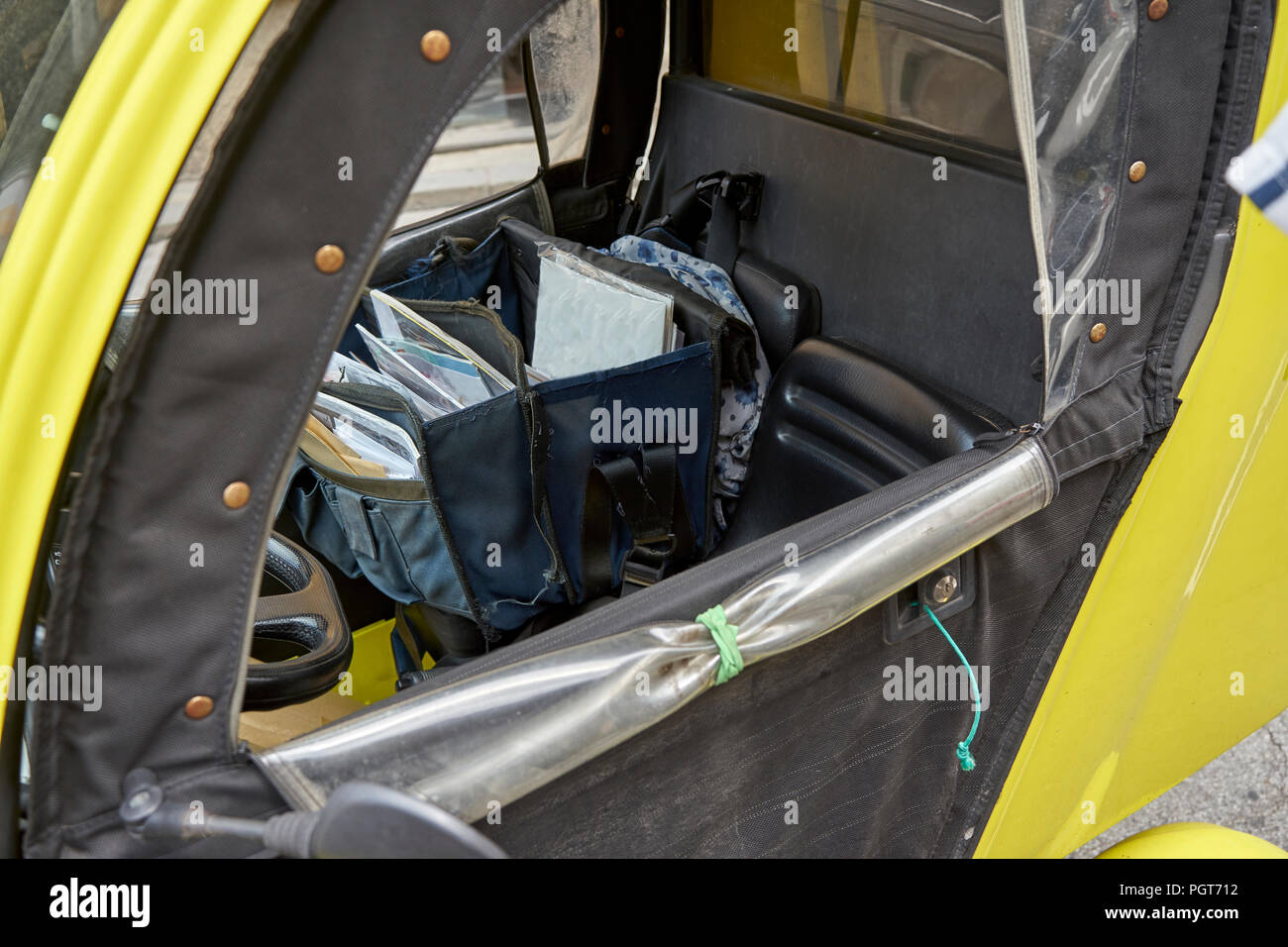 Interior Of An Italian Post Vehicle Stock Photo - Alamy
