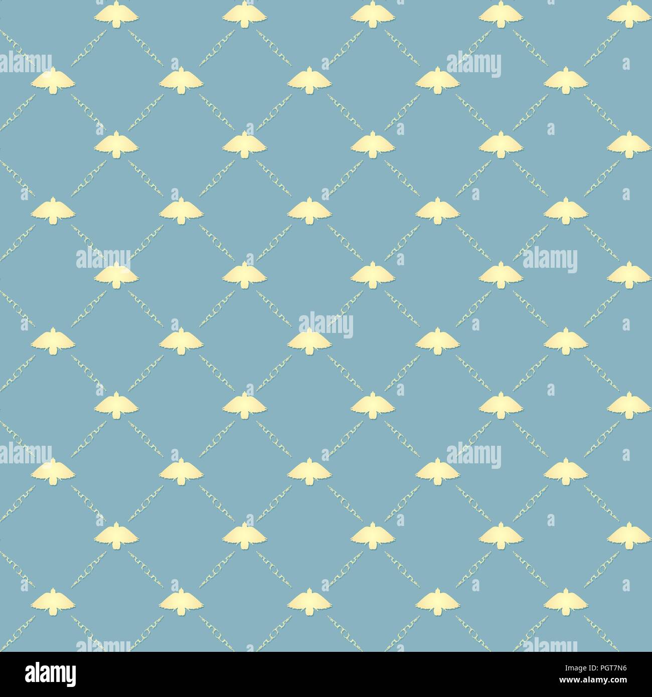 Vintage style seamless repeating pattern with flying birds Stock Vector ...