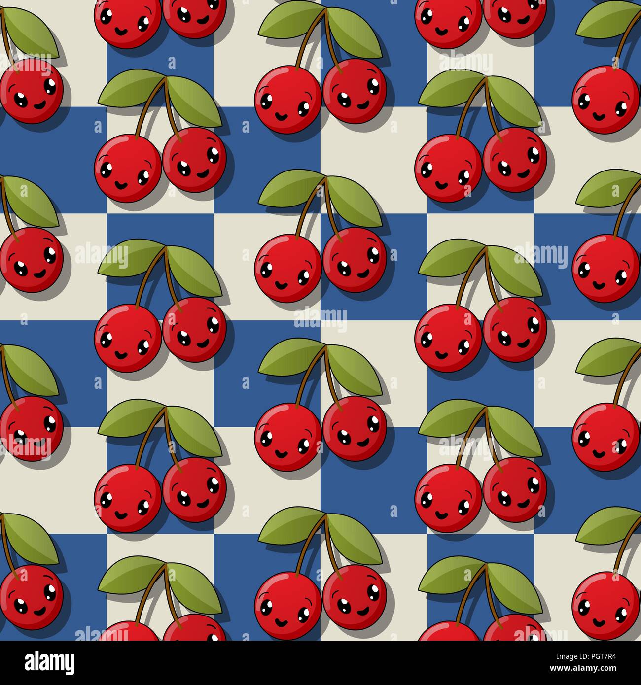 Happy cherry pattern Stock Vector Image & Art - Alamy