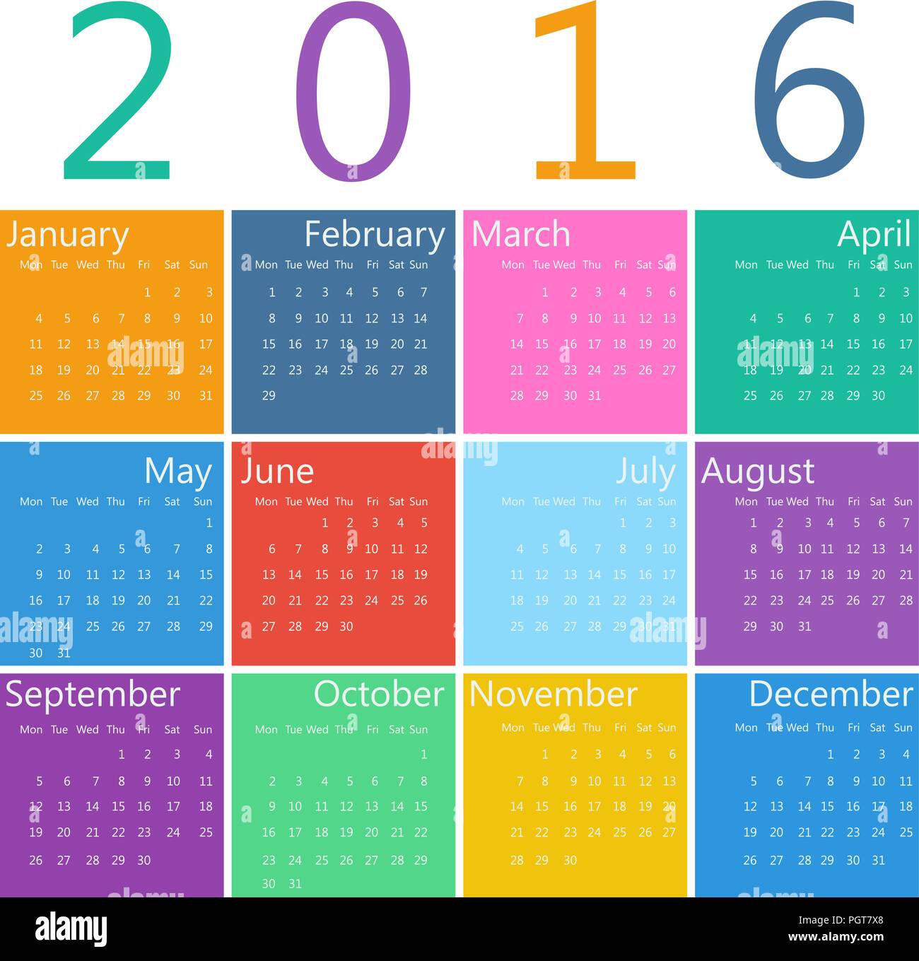 December 2016 calendar Stock Vector Images - Alamy
