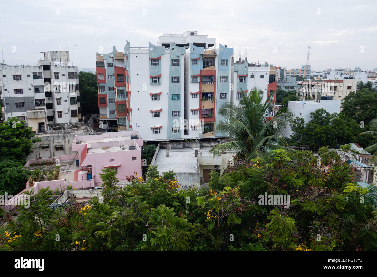 A aerial view of residential neighborhood in Hyderabad,India Stock ...