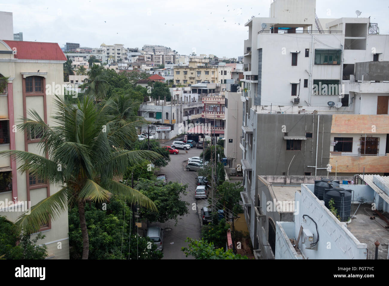 A aerial view of residential neighborhood in Hyderabad,India Stock ...