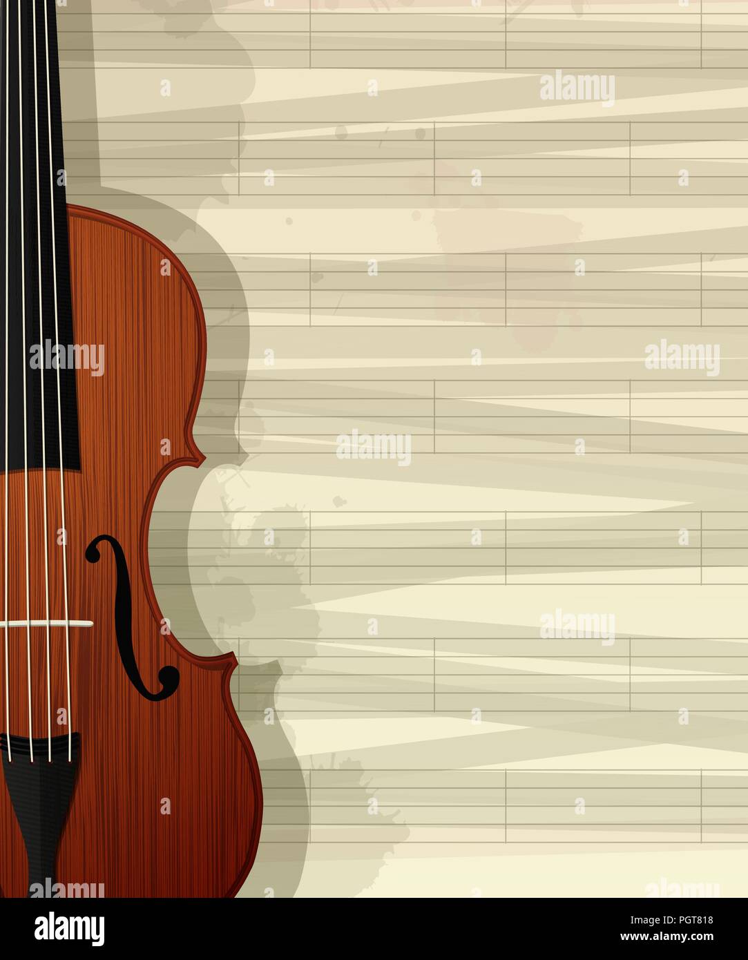 Violin card design. Sample layout with room for text Stock Vector Image ...