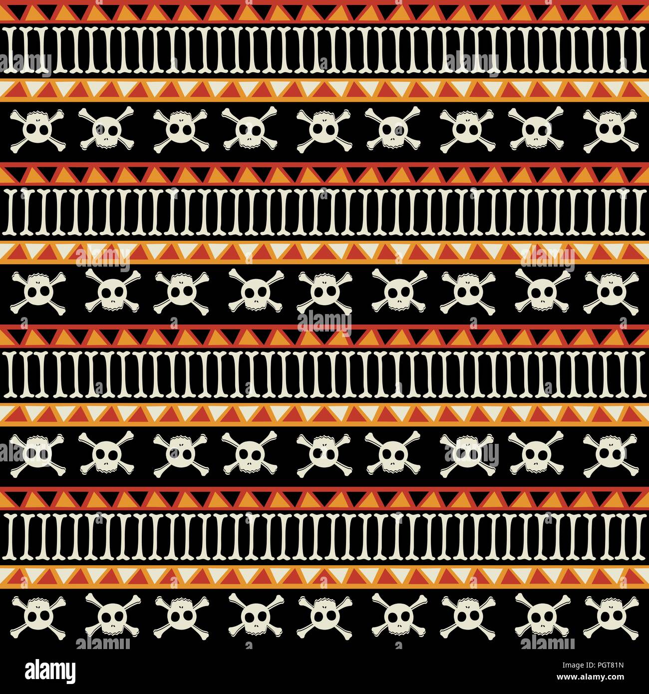 Bones and skulls seamless repeating pattern design Stock Vector Image ...