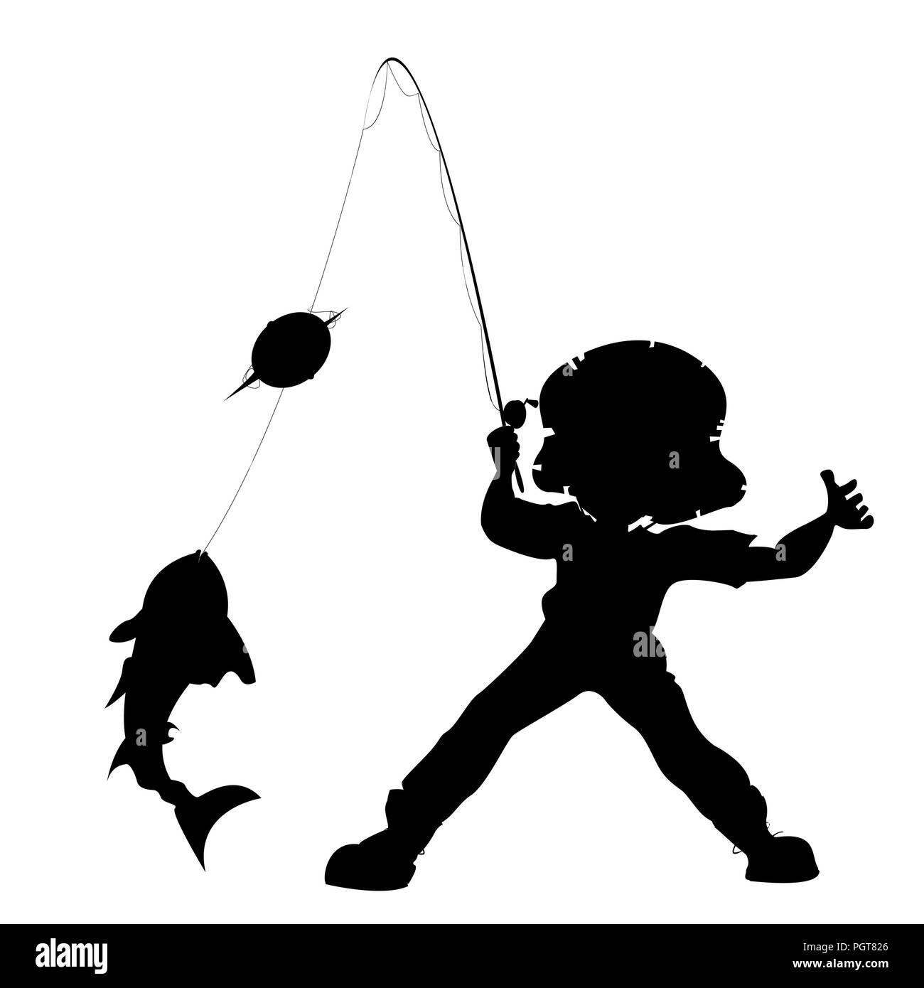 Fisherman silhouette Cut Out Stock Images & Pictures - Alamy