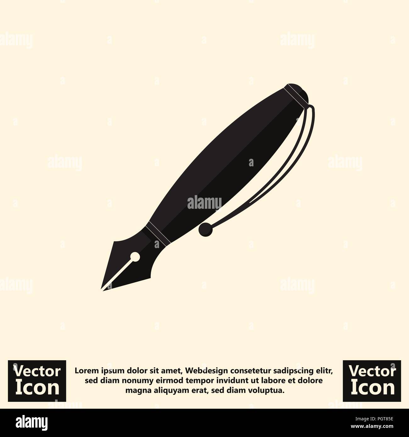 Flat style icon with ink pen symbol Stock Vector Image & Art - Alamy