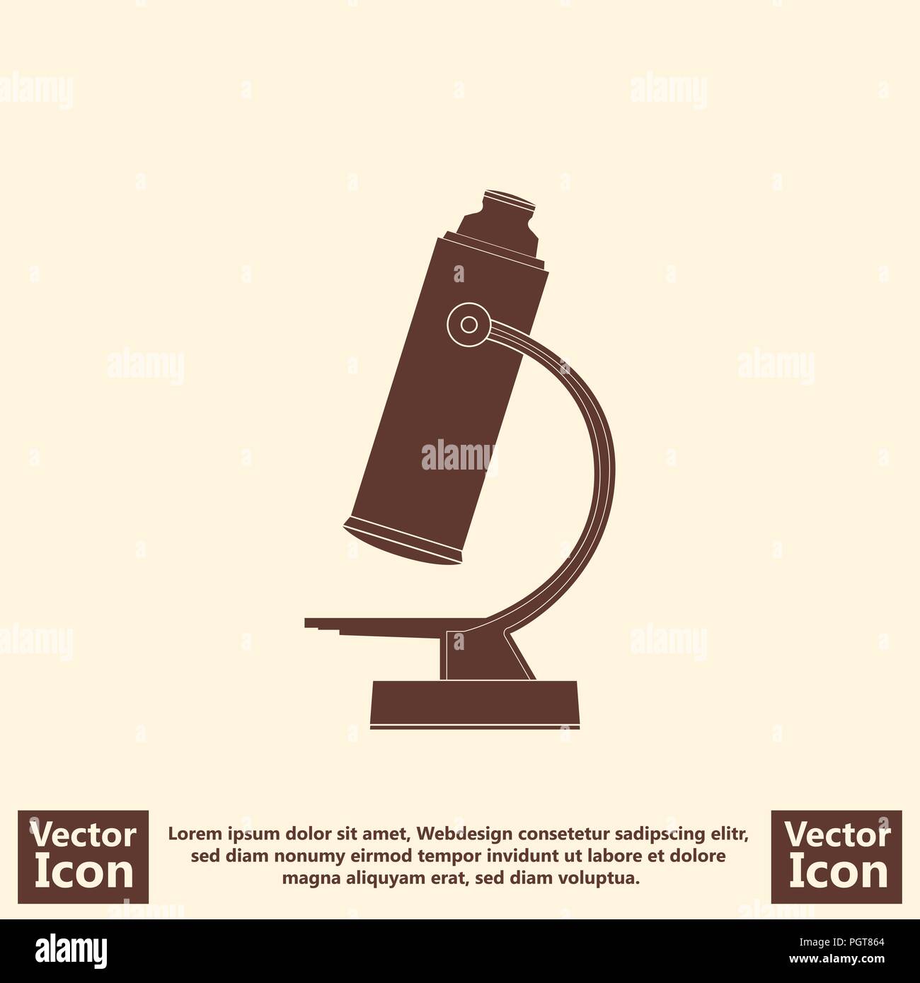 Flat style icon with microscope symbol Stock Vector Image & Art - Alamy