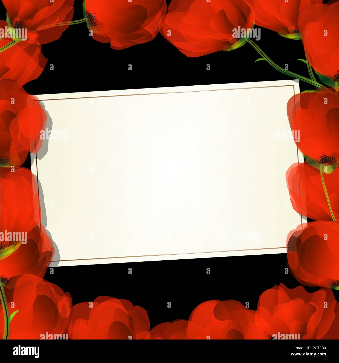 Bouquet poppies red flowers Stock Vector Images - Alamy