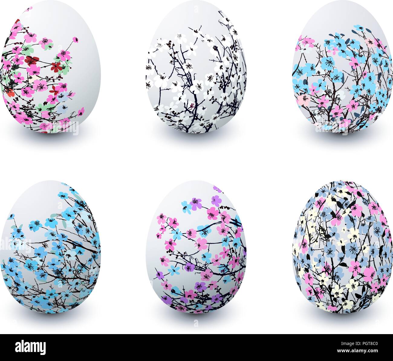 Colorful flowers in round Stock Vector Images - Alamy