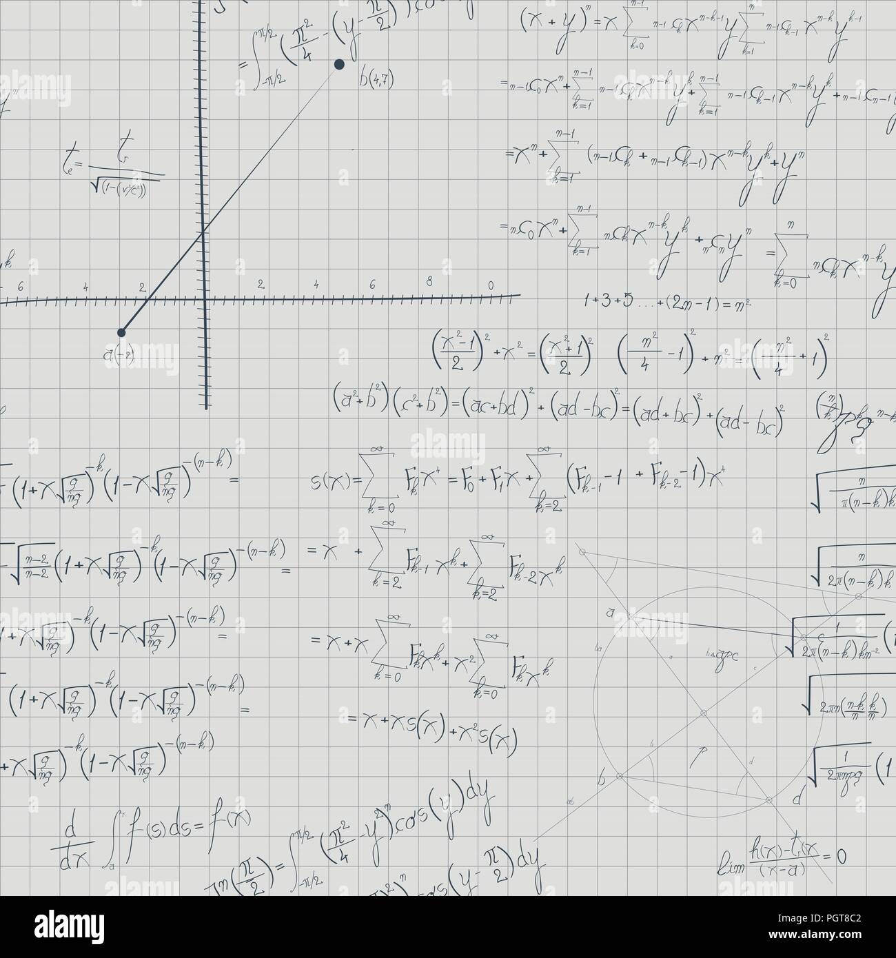 Square mathematical paper with equation and formula. Seamless pattern ... Square mathematical paper with equation and formula. Seamless pattern ...