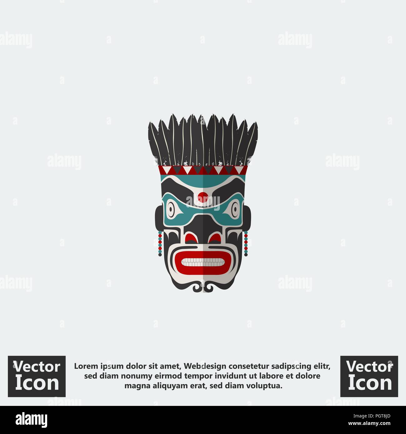 Flat style icon with tribal mask symbol Stock Vector Image & Art - Alamy