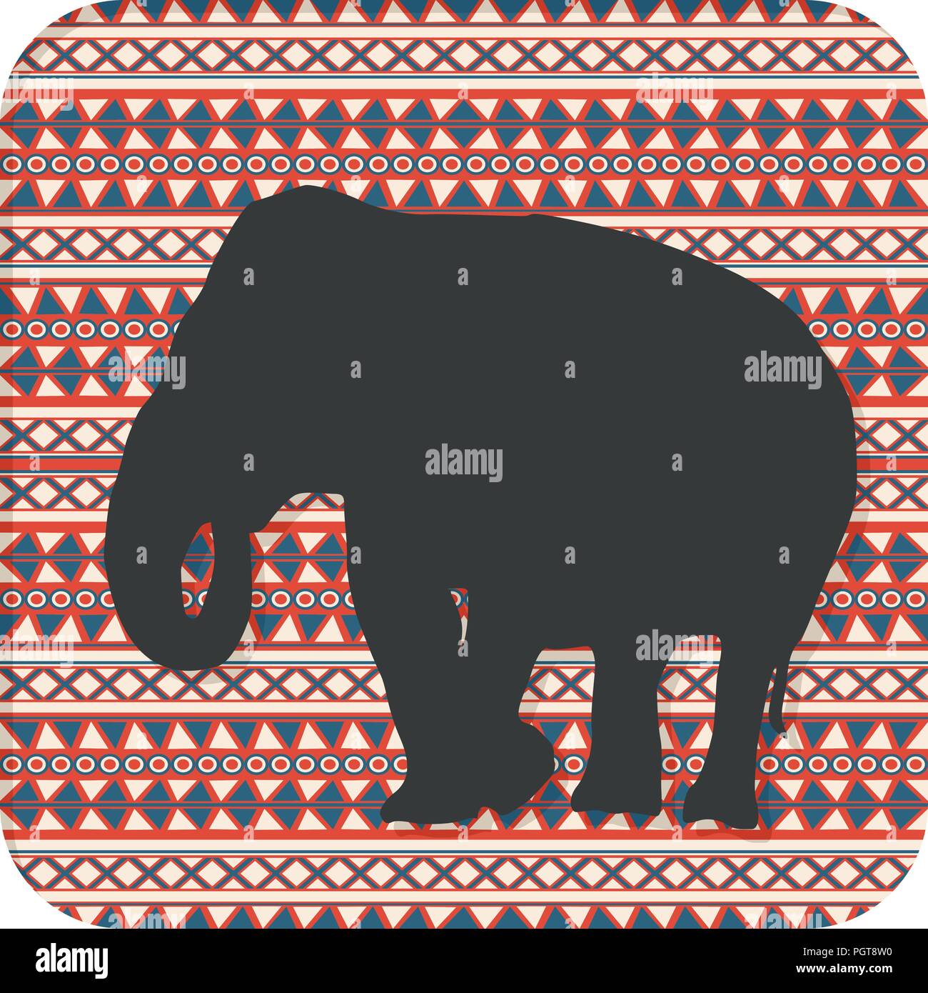 Colorful background with tribal ornament and elephant Stock Vector ...