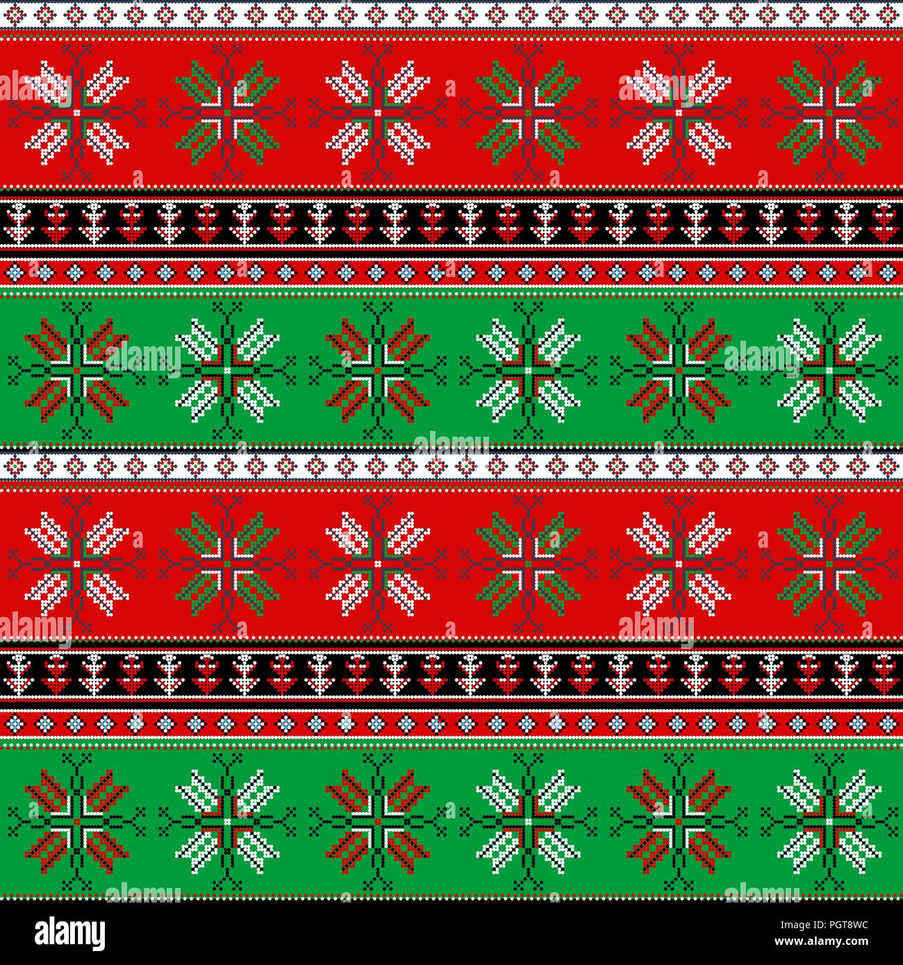 Traditional christmas knitted ornamental pattern for design Stock ...