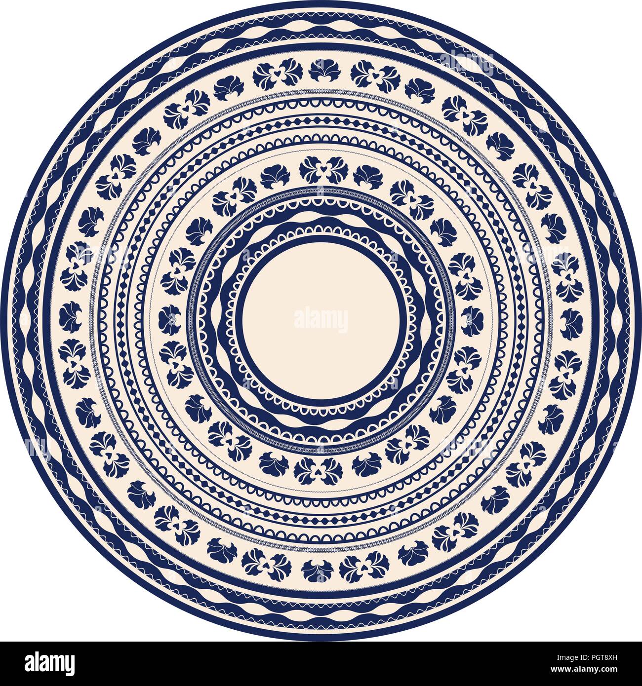 Traditional Romanian round decorative element, vector template Stock ...