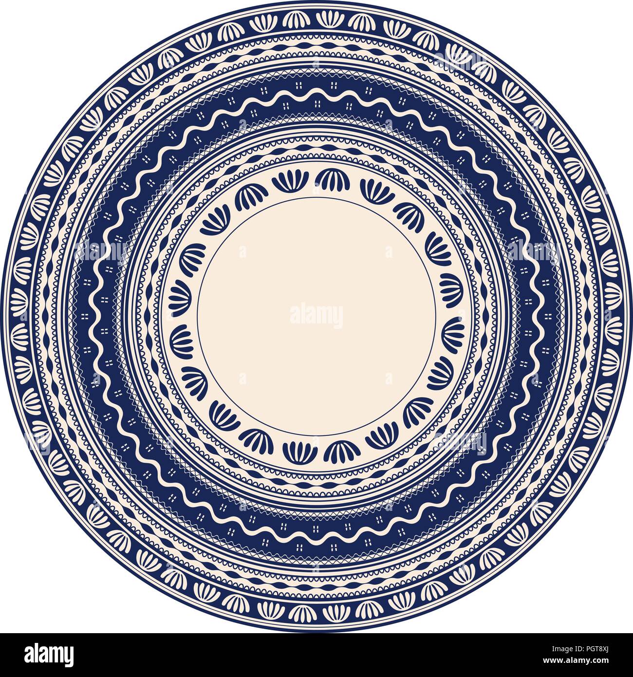 Traditional Romanian round decorative element, vector template Stock ...