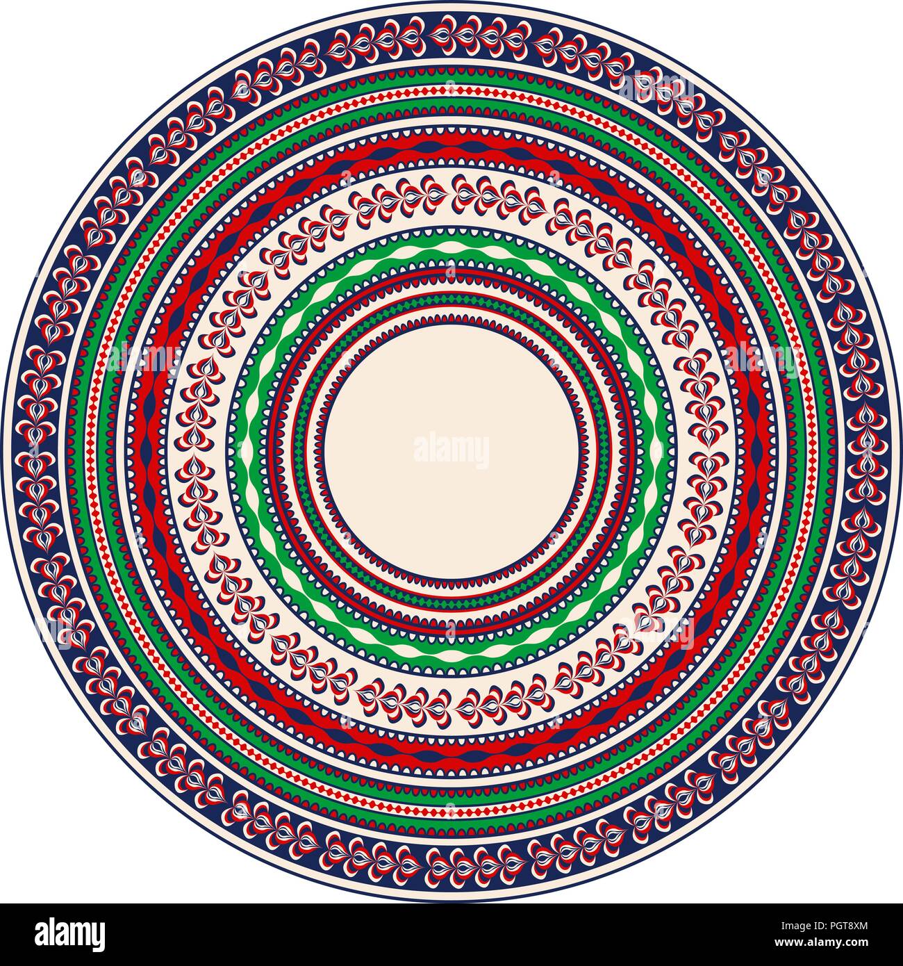 Traditional Romanian round decorative element, vector template Stock ...
