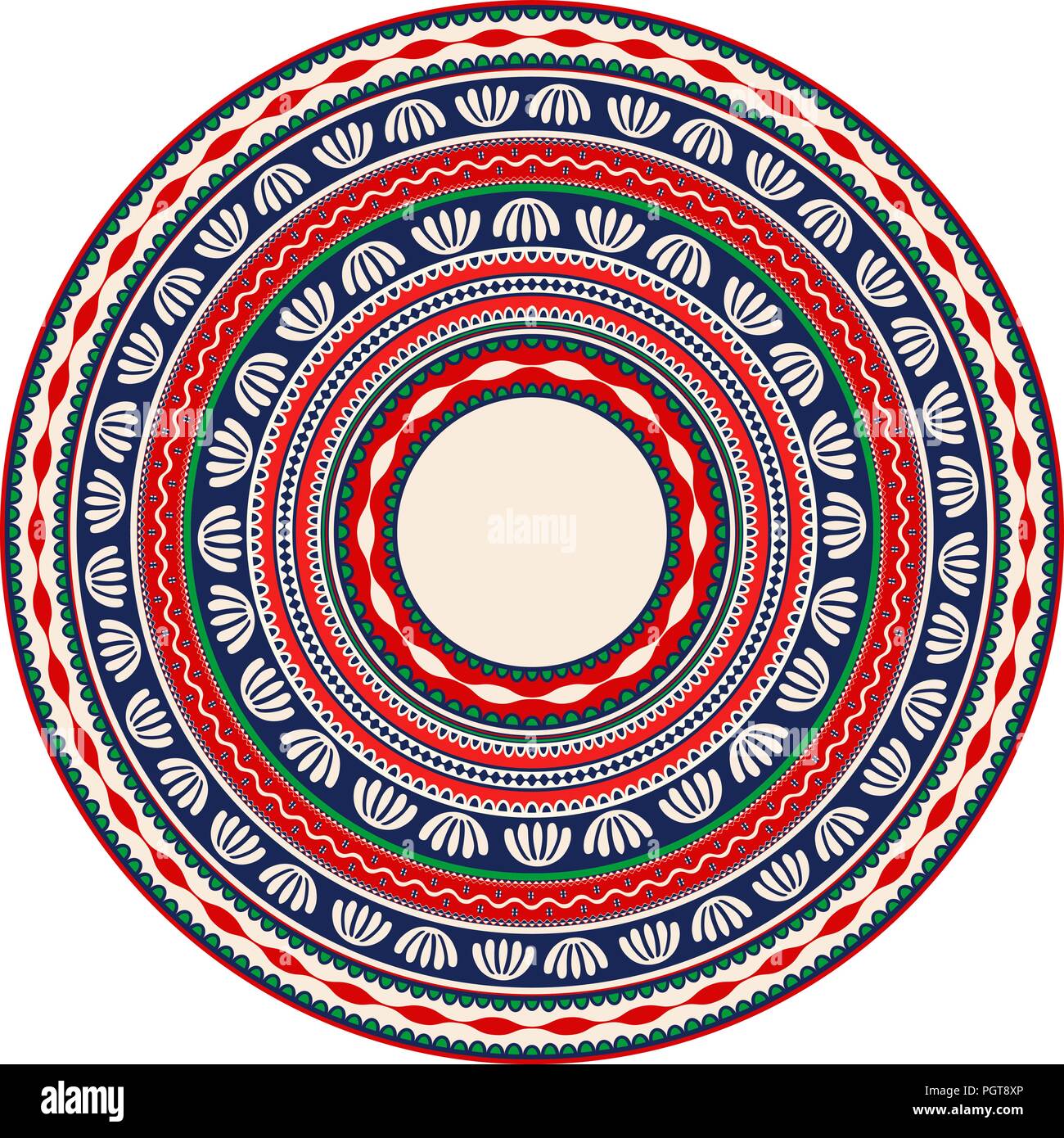 Traditional Romanian round decorative element, vector template Stock ...