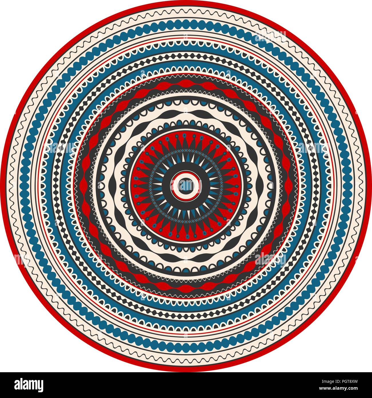 Traditional Romanian round decorative element, vector template Stock ...
