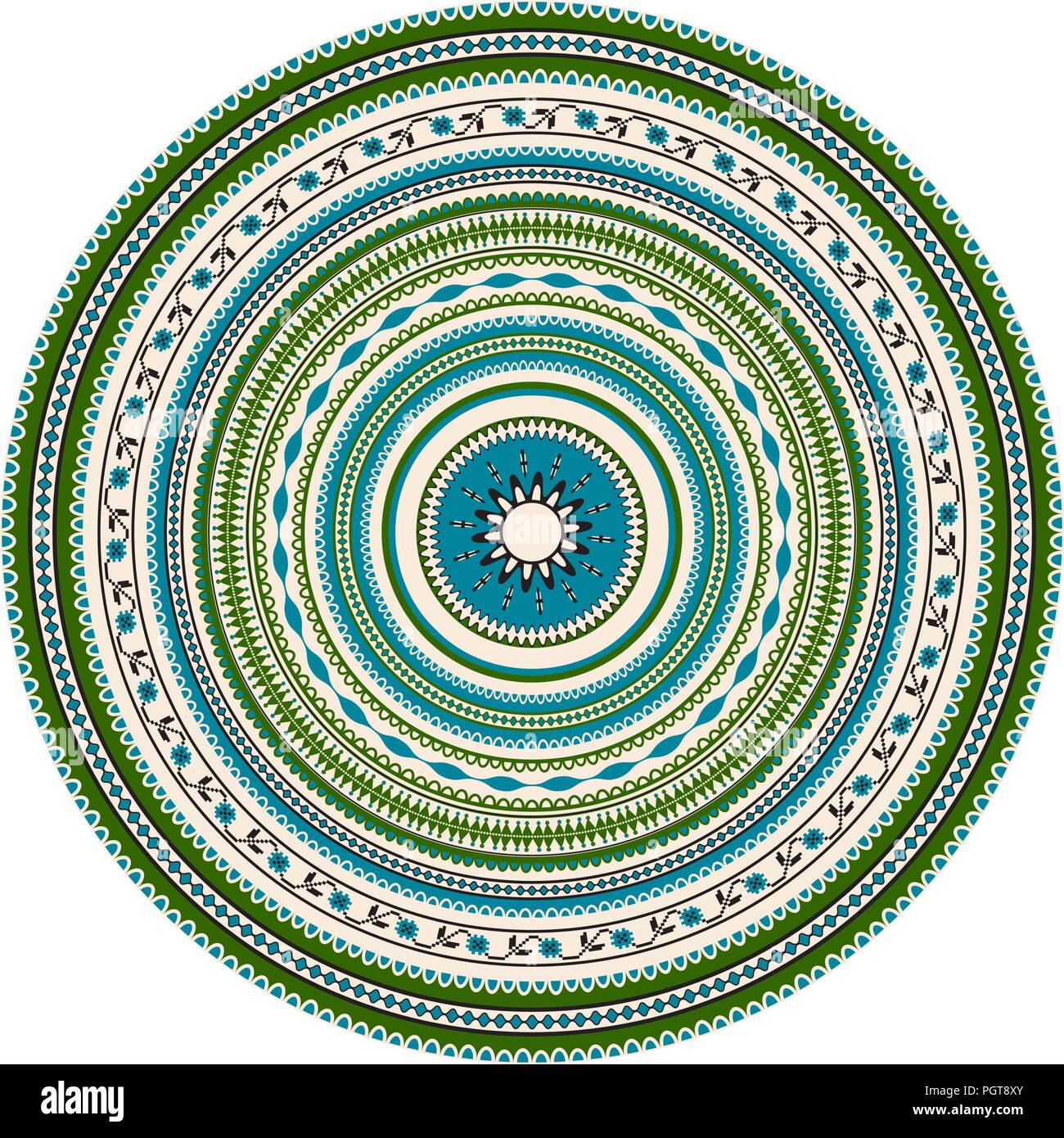 Traditional Romanian round decorative element, vector template Stock ...