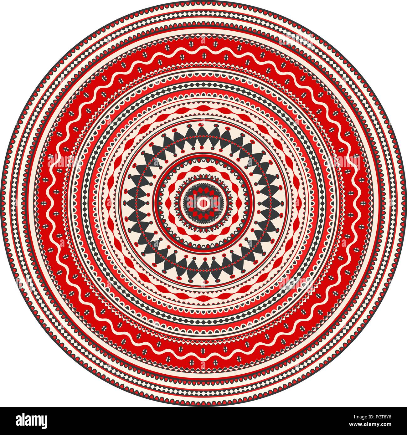 Traditional Romanian round decorative element, vector template Stock ...