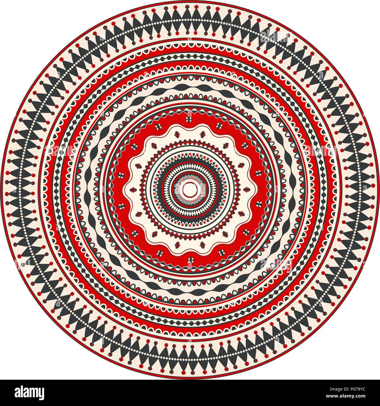 Traditional Romanian round decorative element, vector template Stock ...