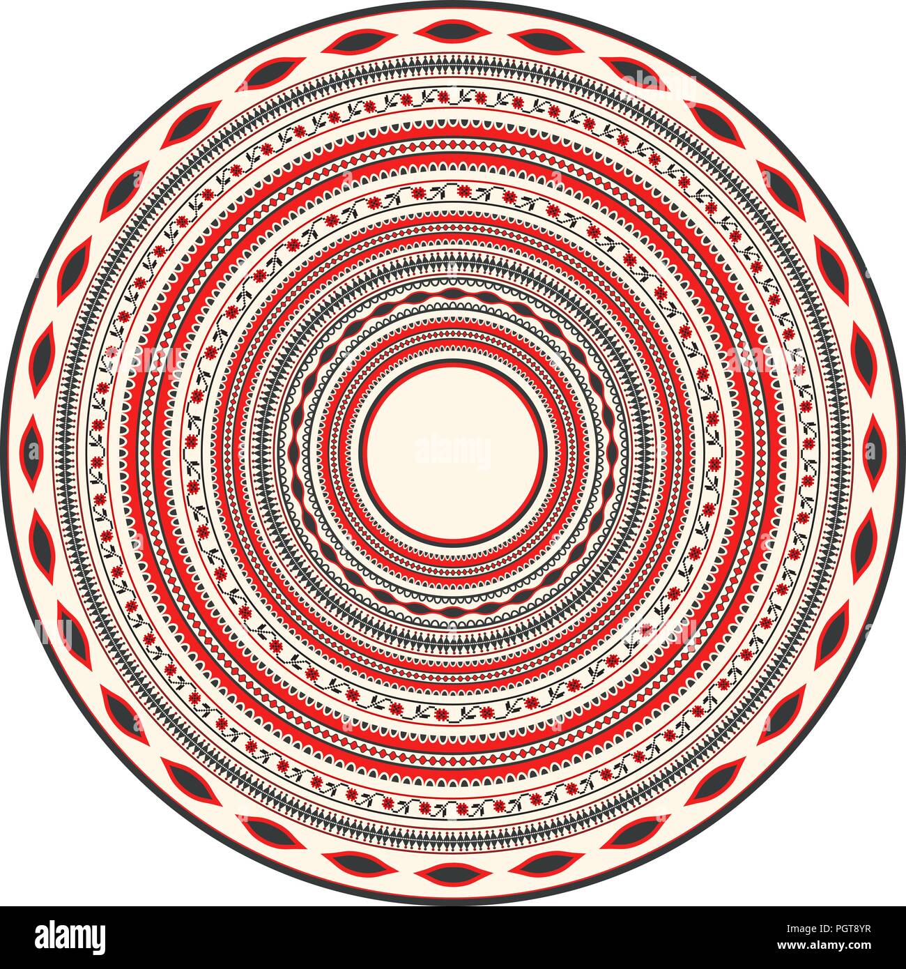 Traditional Romanian round decorative element, vector template Stock ...