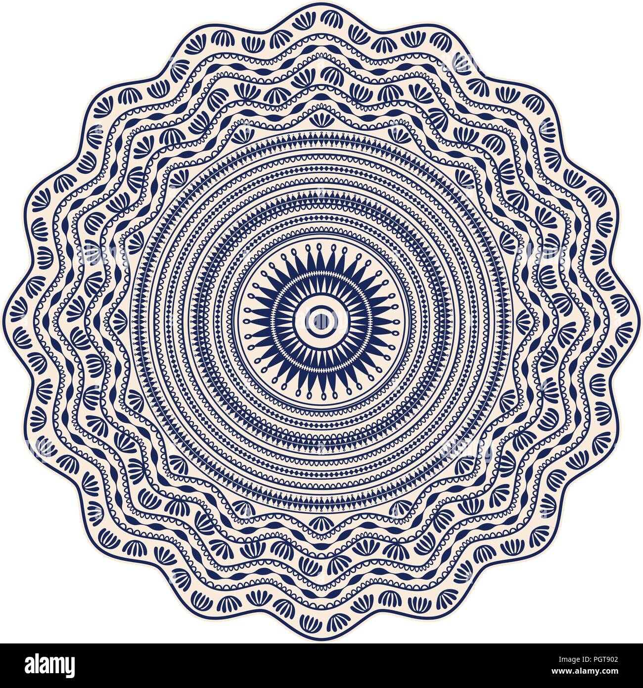 Traditional Romanian round decorative element, vector template Stock ...