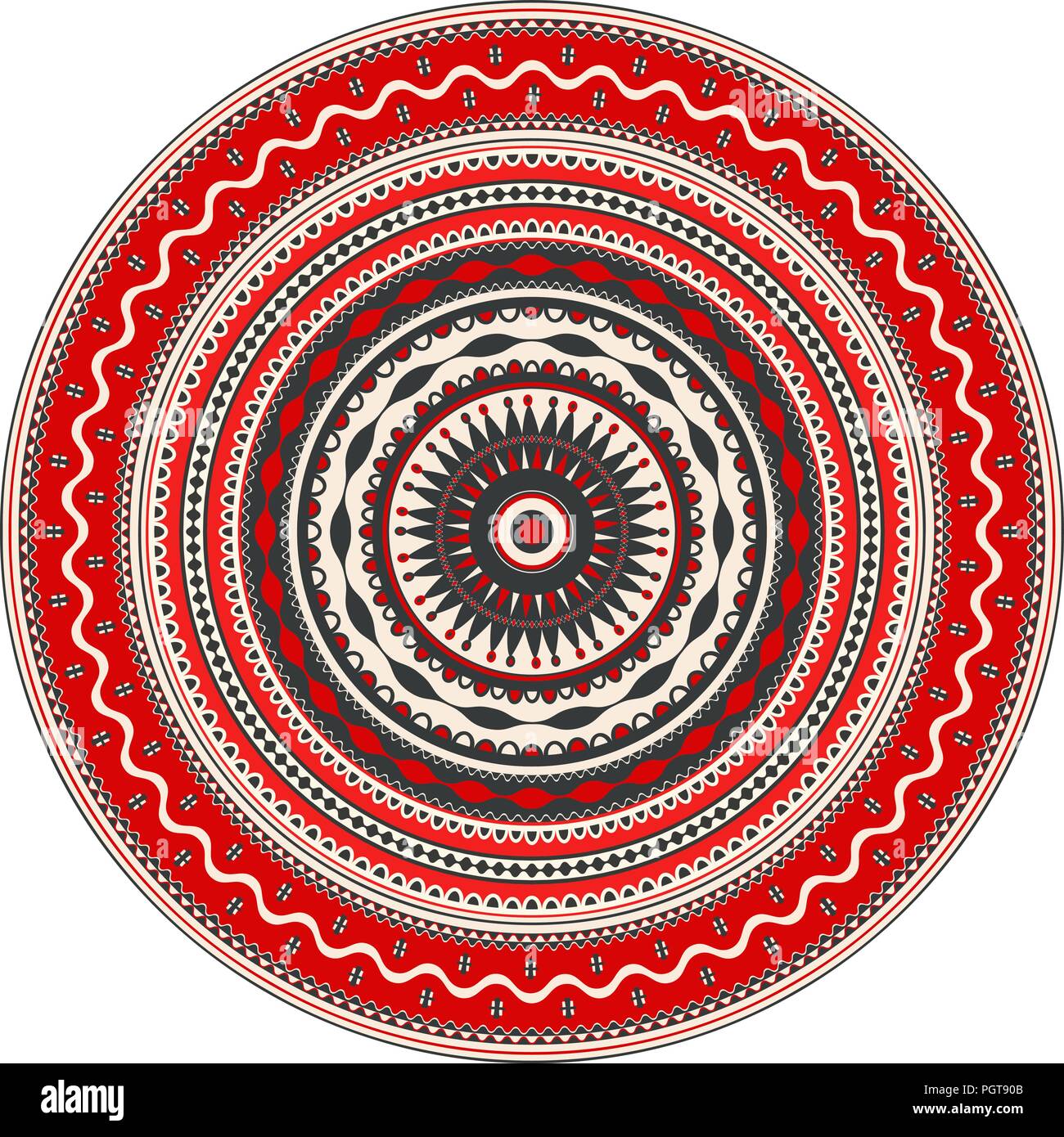 Traditional Romanian round decorative element, vector template Stock ...