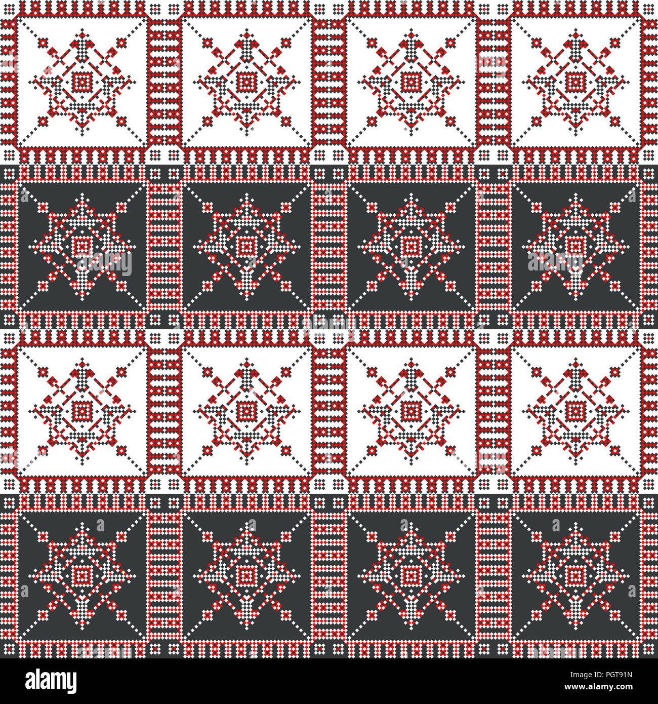 Traditional romanian embroidery seamless pattern design Stock Vector ...