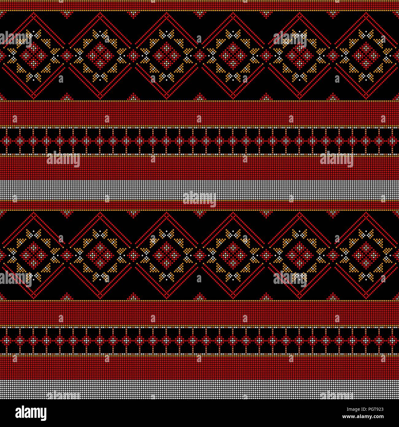 Traditional romanian embroidery seamless pattern design Stock Vector ...