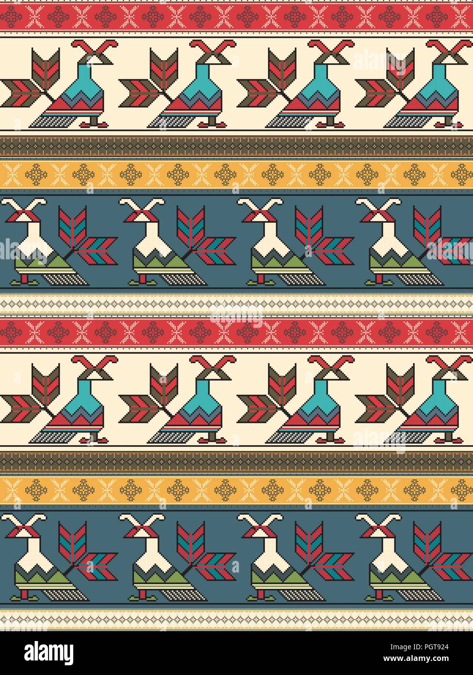 Traditional romanian embroidery seamless pattern design Stock Vector ...