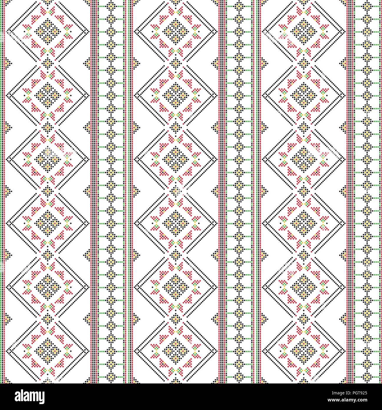 Traditional romanian embroidery seamless pattern design Stock Vector ...