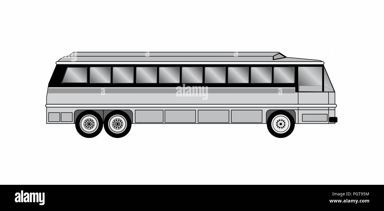 Illustration of a gray bus on white background Stock Vector Image & Art ...
