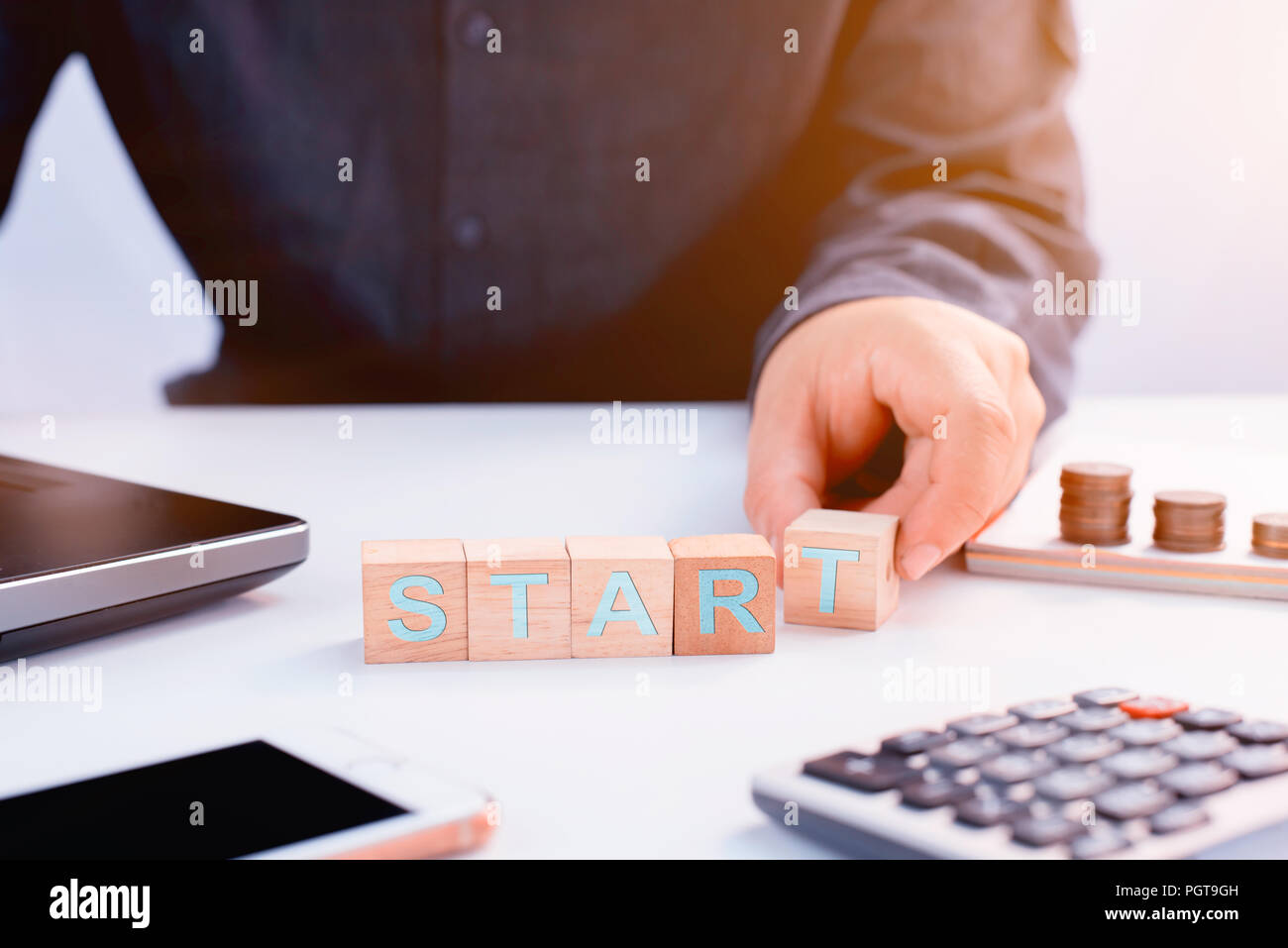 Fresh start of the day. Personal transformation for successful concept ...