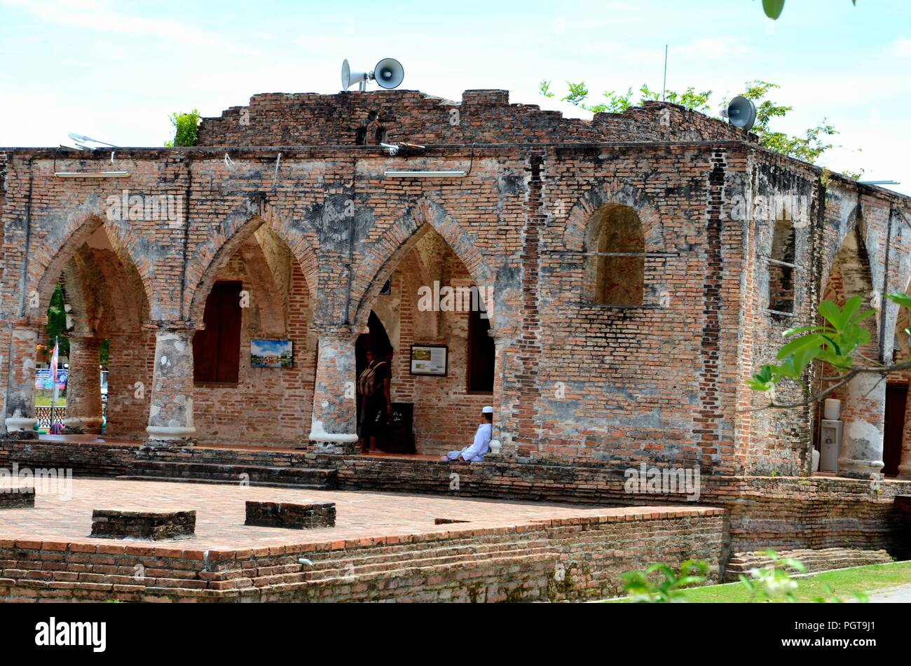 Remains of the 18th century Krue Se Mosque Pattani Thailand Stock Photo ...
