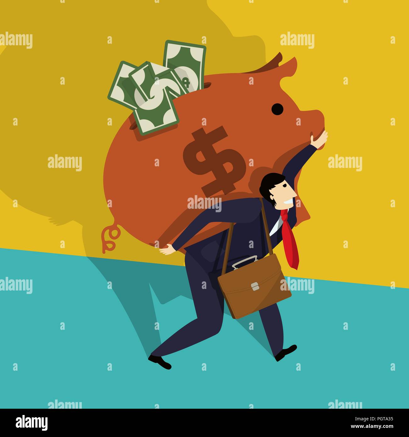 Big piggy bank Stock Vector Images - Alamy