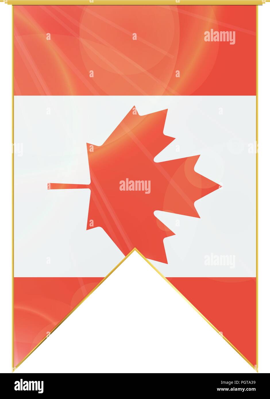 Luxury vertical ribbon with Canada flag frammed in gold Stock Vector ...