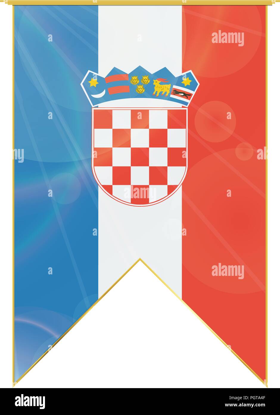 Luxury vertical ribbon with Croatia flag framed in gold Stock Vector ...