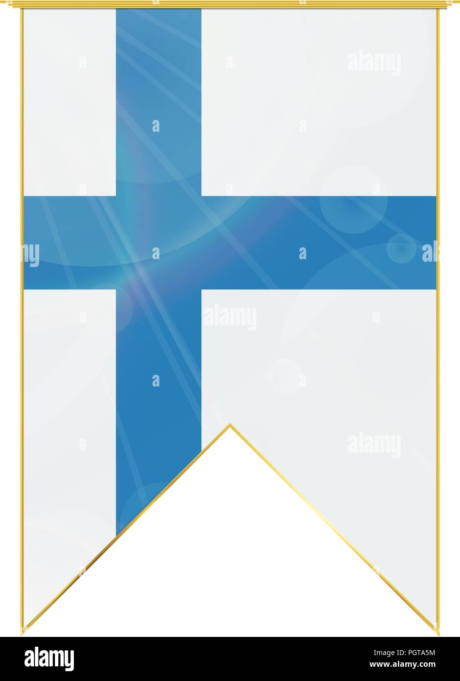 Luxury vertical ribbon with Finland flag framed in gold Stock Vector ...