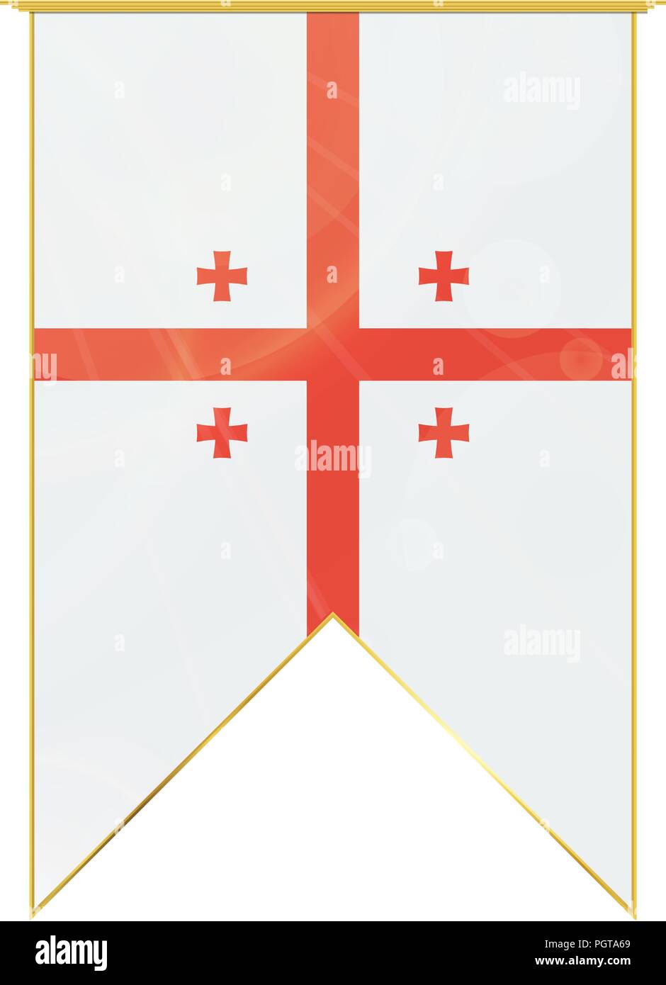Luxury vertical ribbon with Georgia flag framed in gold Stock Vector ...