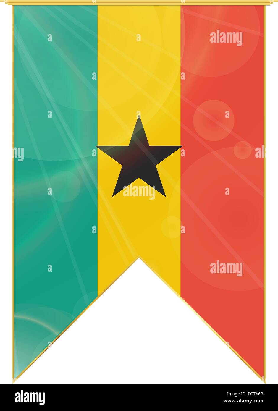 Luxury vertical ribbon with Ghana flag framed in gold Stock Vector ...